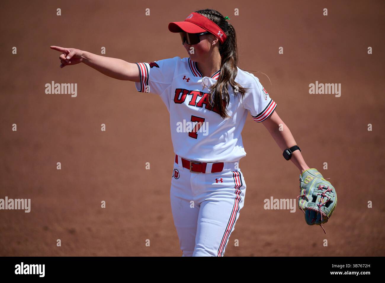 Utah Utes third baseman Sianni Sakai (7) during an NCAA Softball game ...