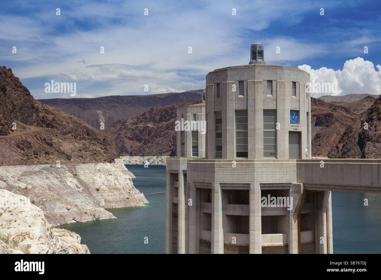 Hoover Dam Intake Towers. Hoover Dam in Nevada, United States of ...