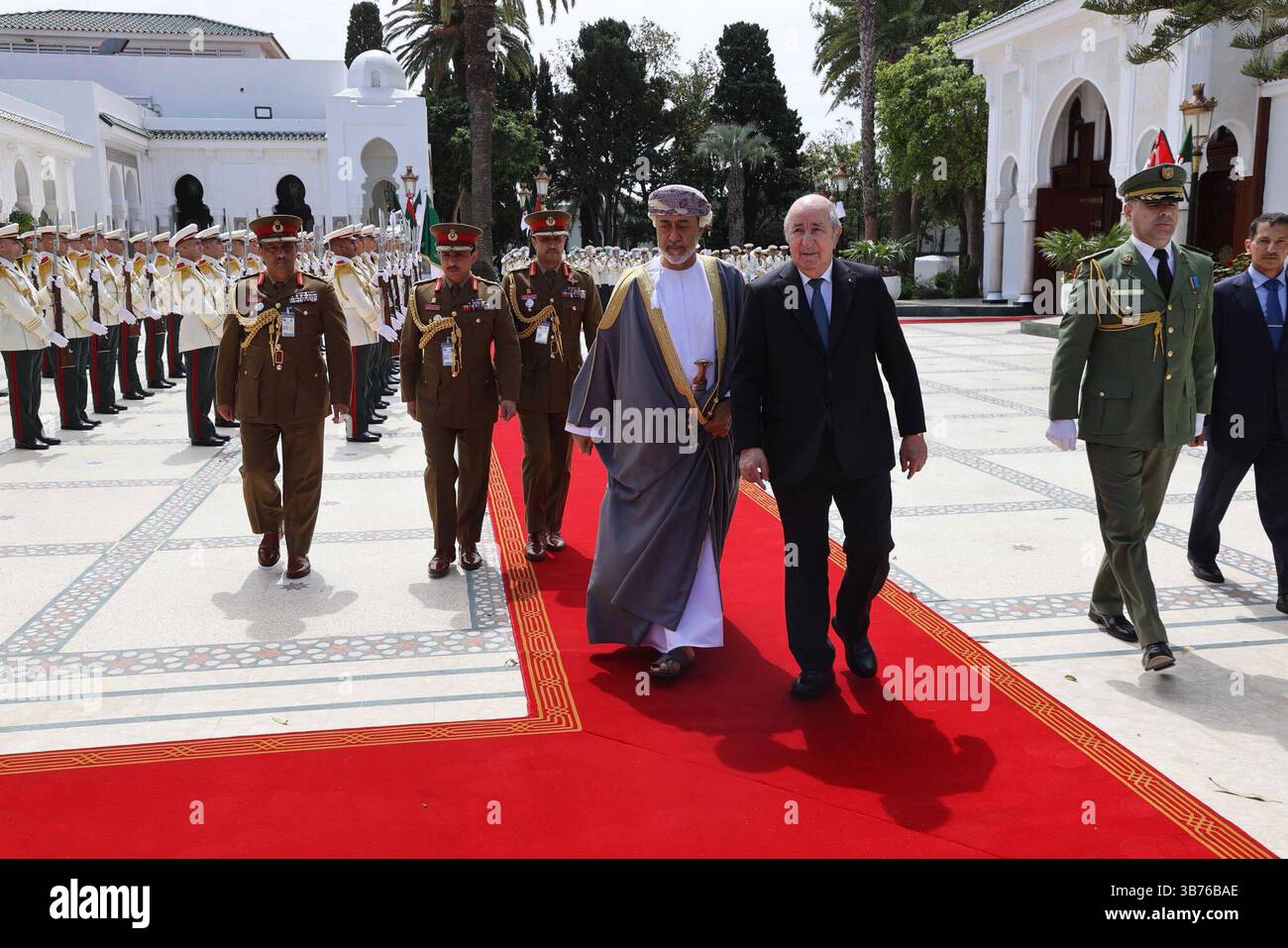 Algerian President Abdelmadjid Tebboune receives the Sultan of Oman ...