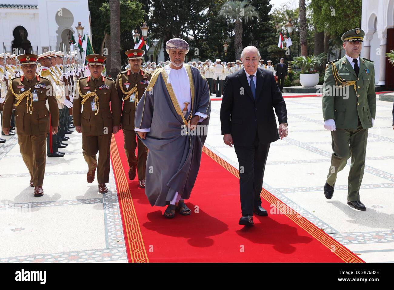 Algerian President Abdelmadjid Tebboune receives the Sultan of Oman ...