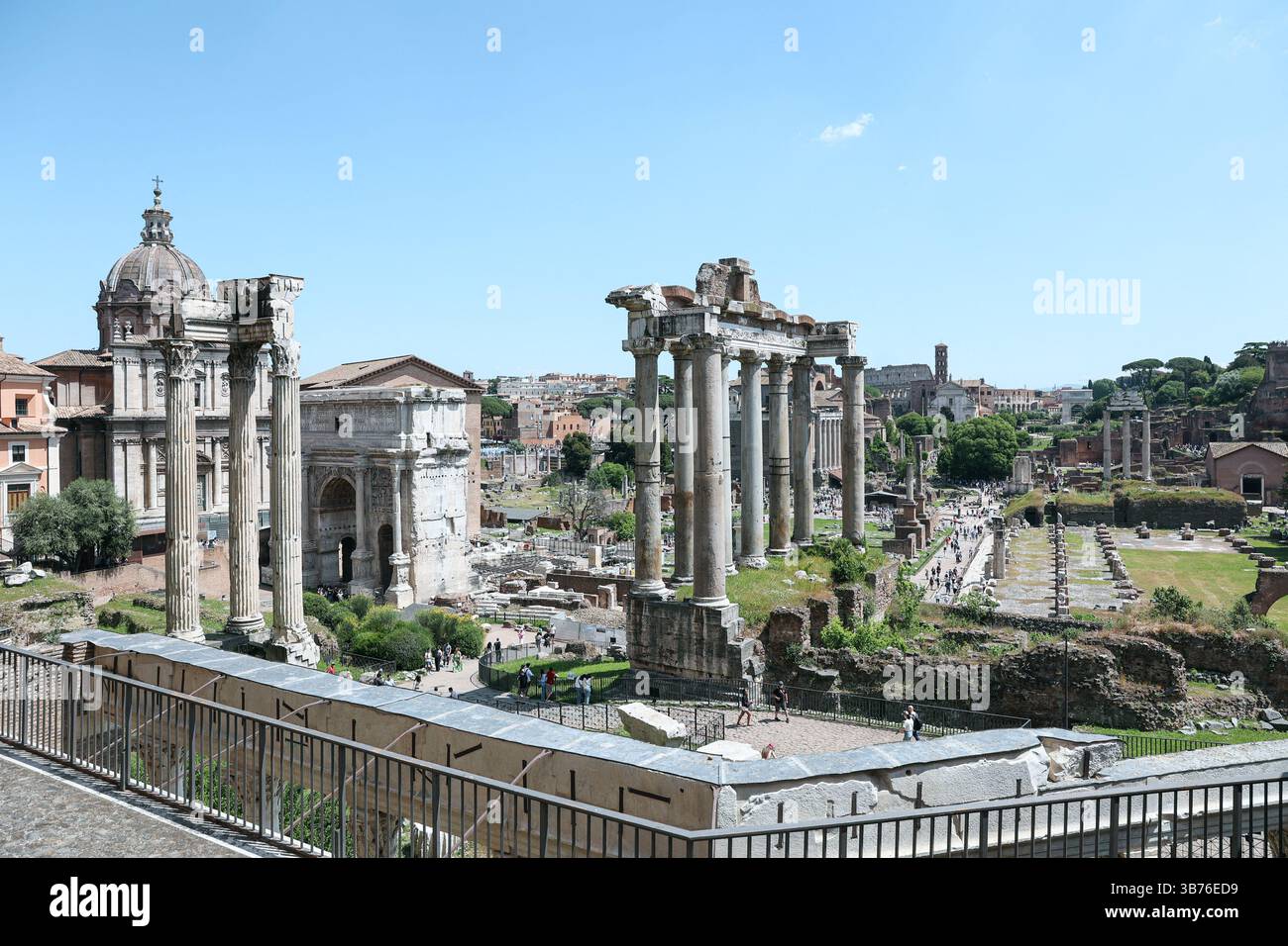 Rome, Italy. 01st May, 2025. Panoramic view of the Roman Forum near the ...