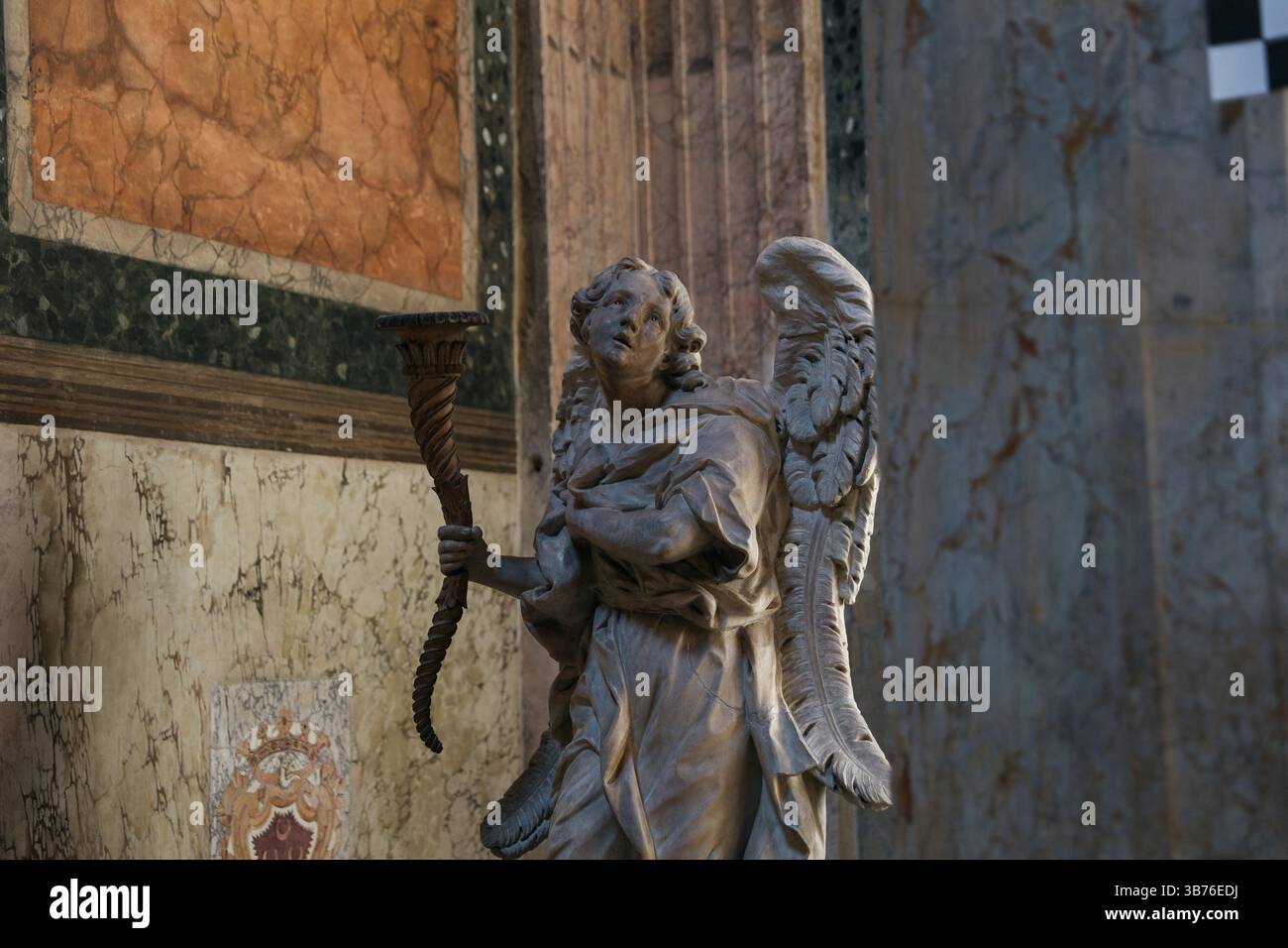 Rome, Italy. 01st May, 2025. Torch-bearing angel, placed next to the ...