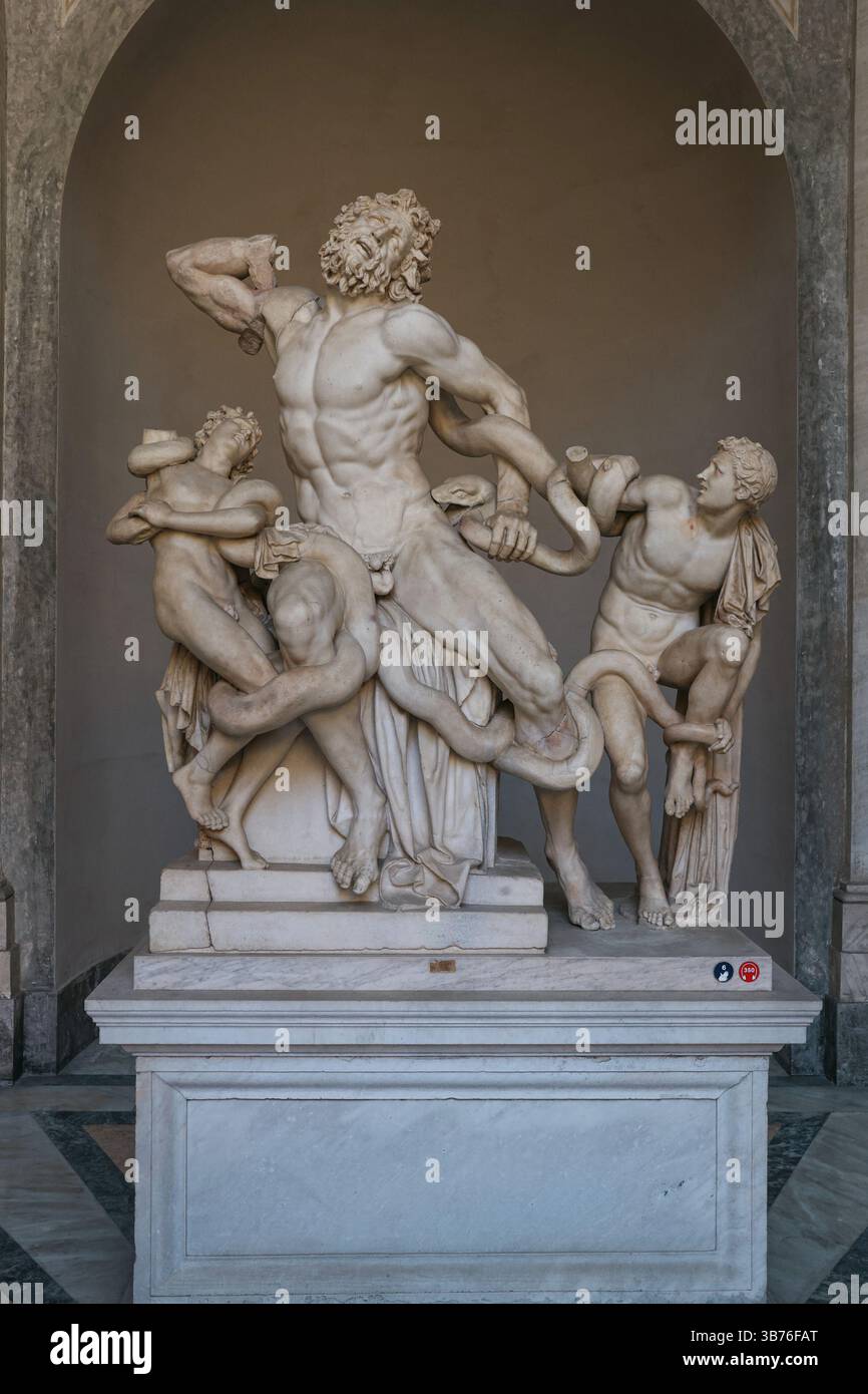 The Laocoon Group, a Roman marble copy of an ancient Greek bronze ...
