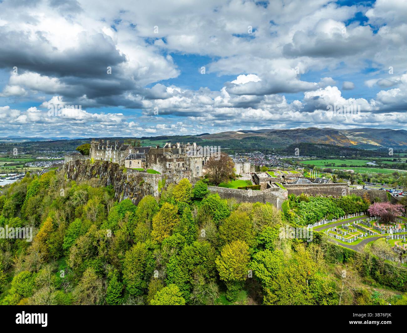 Stirling Castle from a drone, Stirling, Scotland, England Stock Photo ...