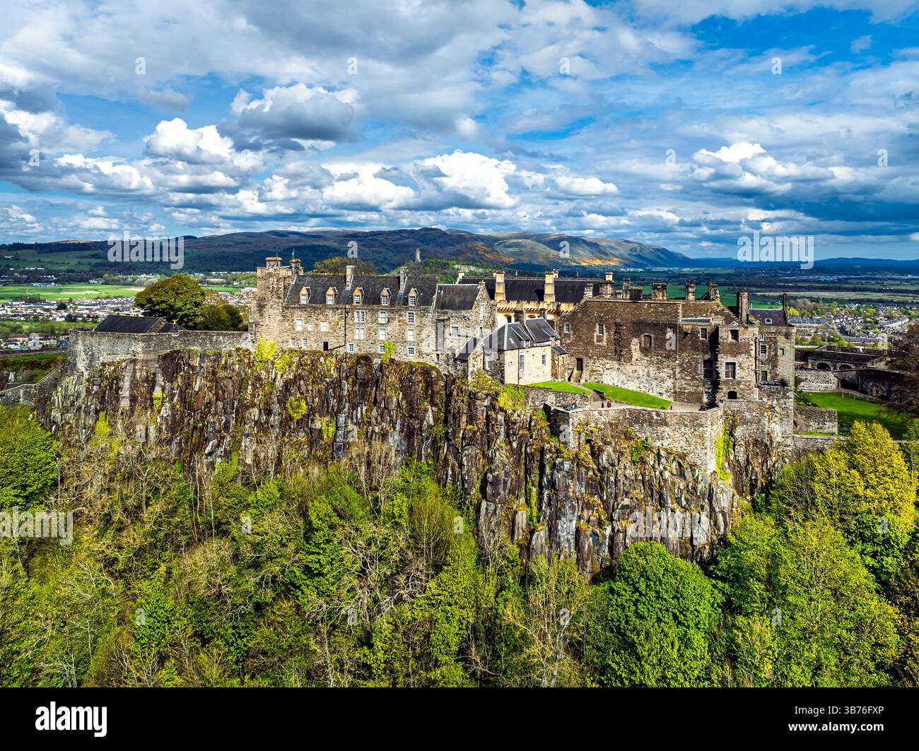 Stirling Castle from a drone, Stirling, Scotland, England Stock Photo ...