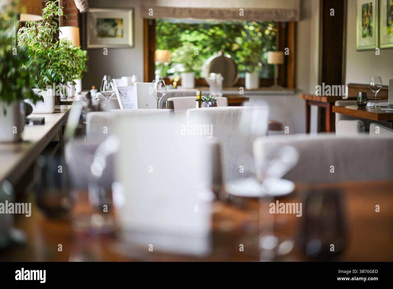 Velbert, Germany. 05th May, 2025. Set tables in a restaurant. Credit ...