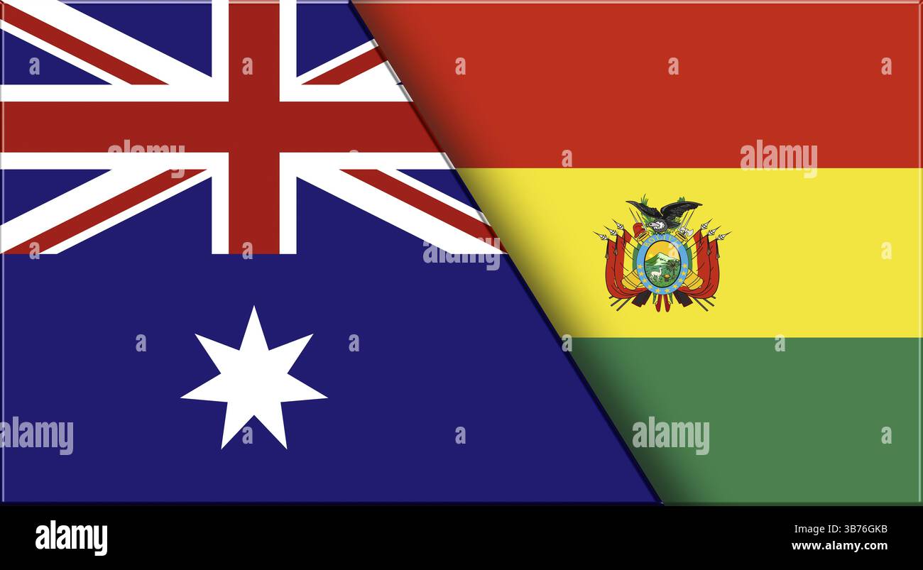 Double Flag of Australia and Bolivia. Australian and Bolivian National ...