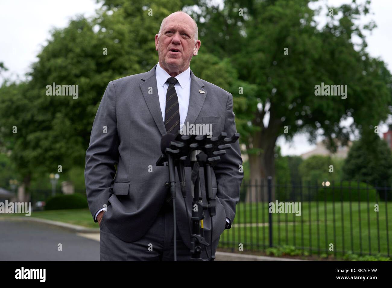 White House border czar Tom Homan speaks to reporters at the White ...
