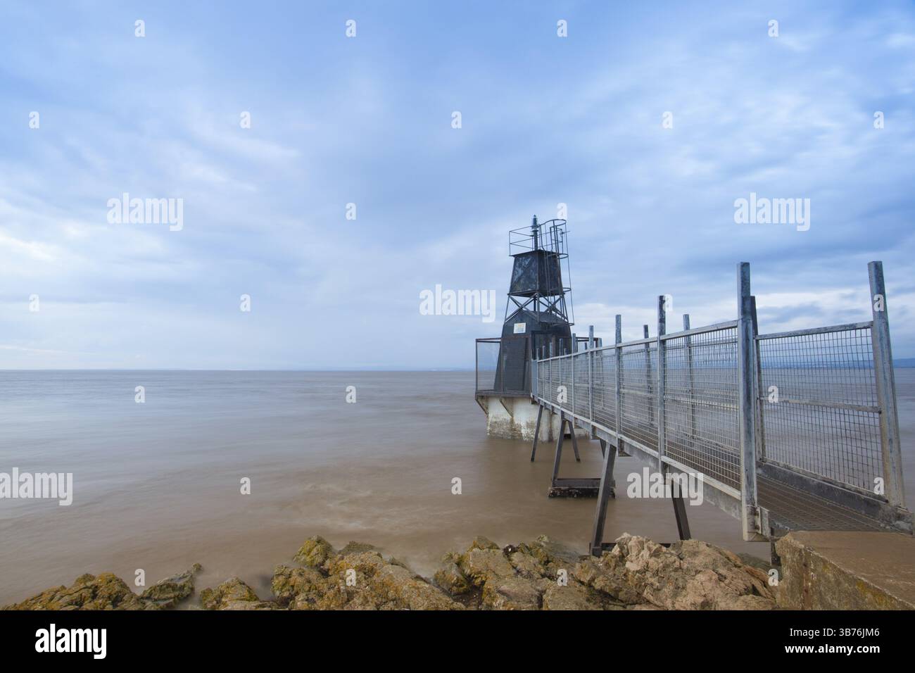 Battery Point Lighthouse, Portishead, Great Britain. Vintage lighthouse ...