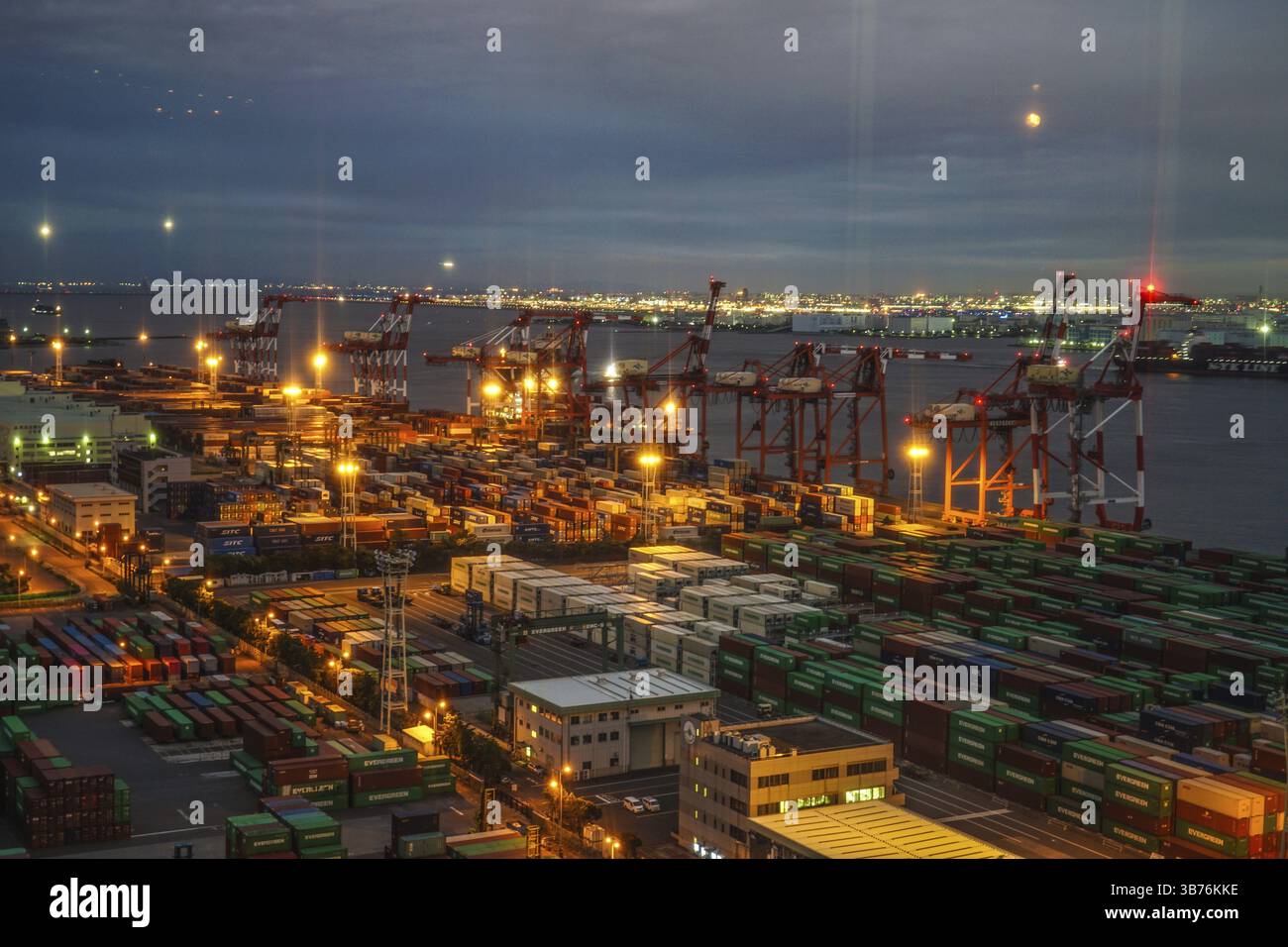 Night view of Odaiba, Tokyo Container Terminal. Shooting Location ...