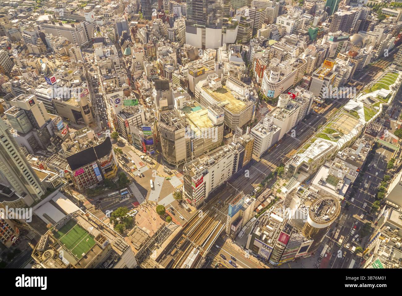 Shibuya scramble intersection (taken from Shibuya Sky). Shooting Location: Tokyo metropolitan ...