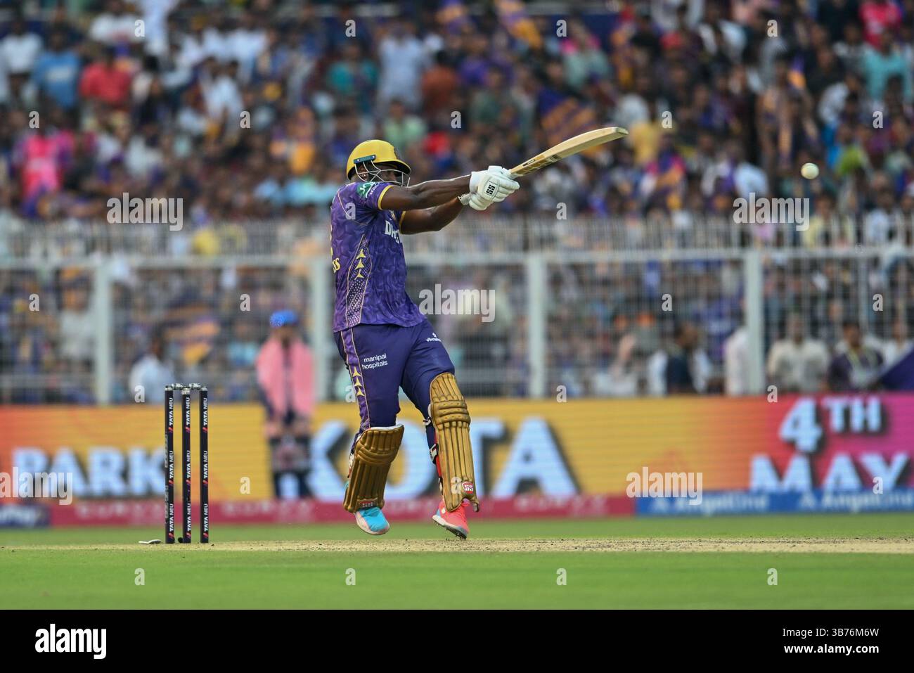 Kolkata, India. 04th May, 2025. Andre Russell of Kolkata Knight Riders ...