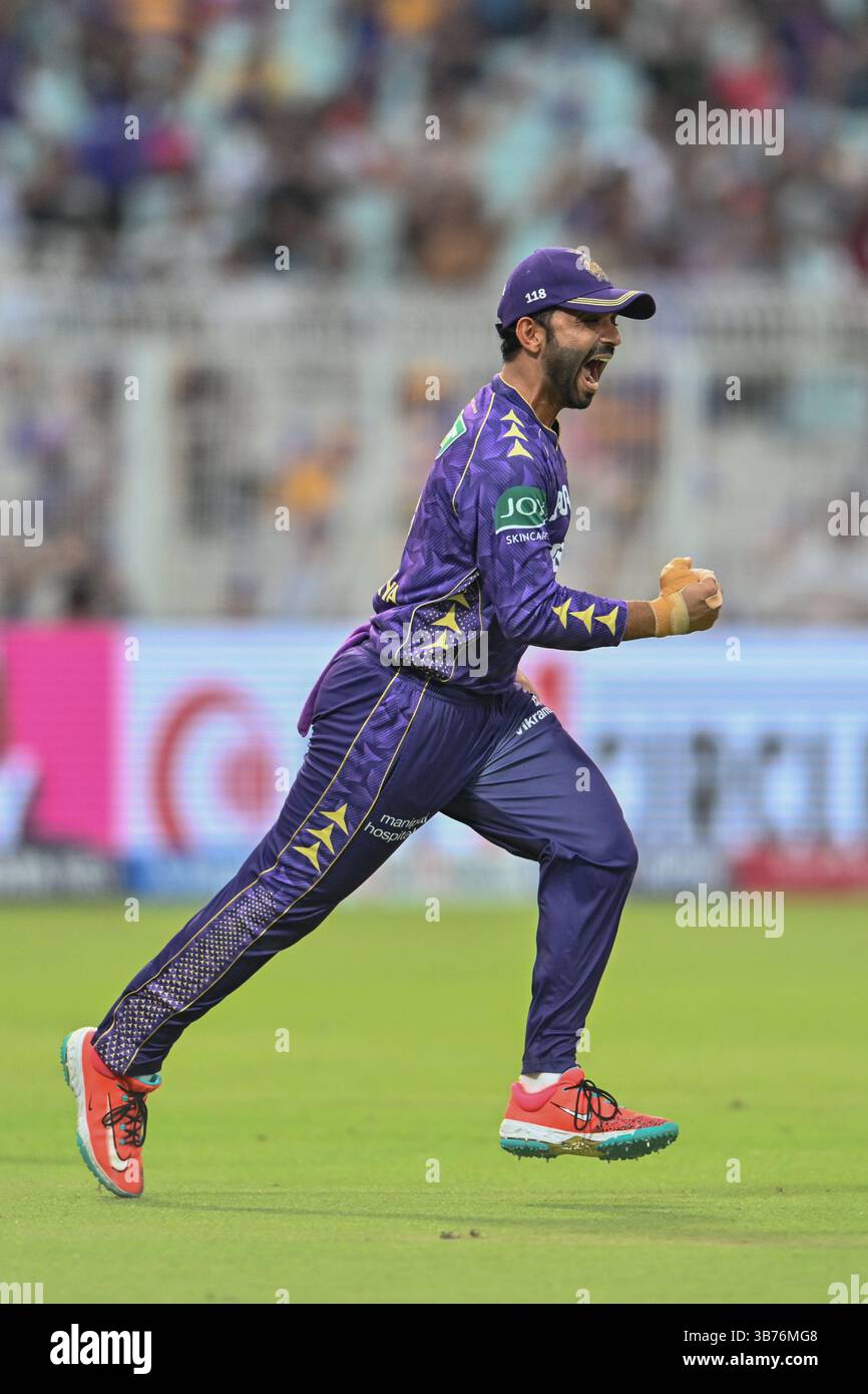 Kolkata, India. 04th May, 2025. Ajinkya Rahane of Kolkata Knight Riders ...