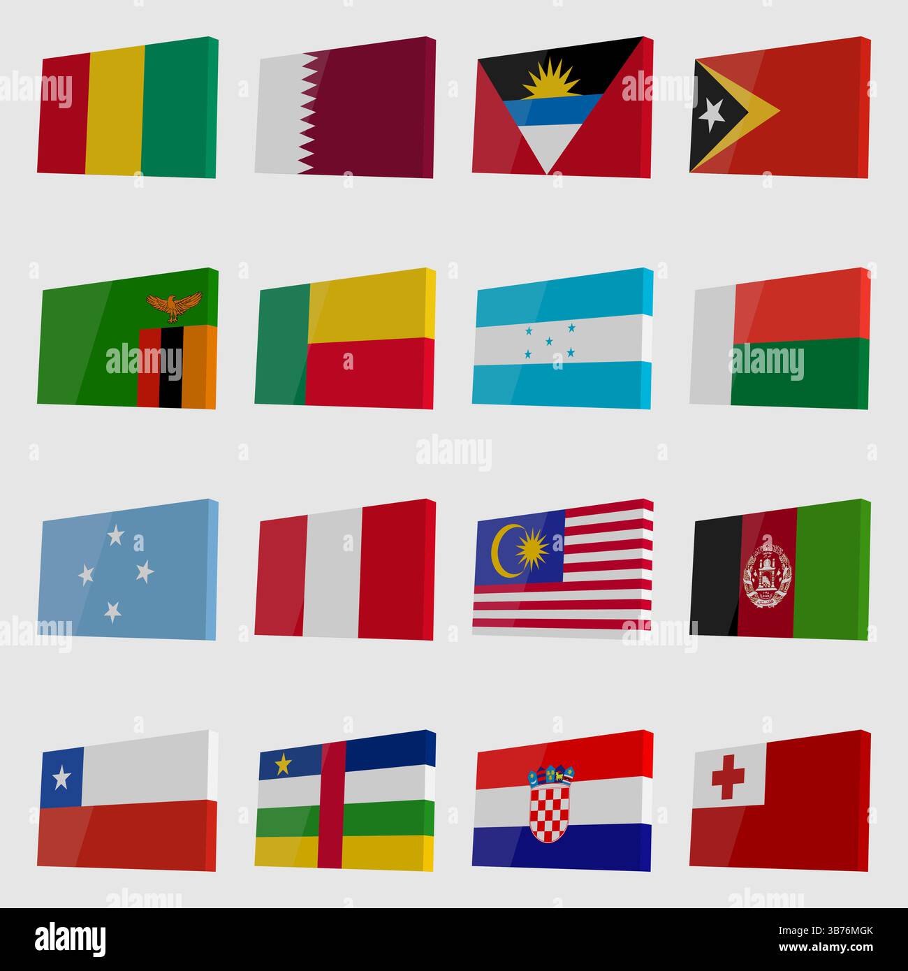 Set of vector isometric countries of the world with glare Stock Vector ...