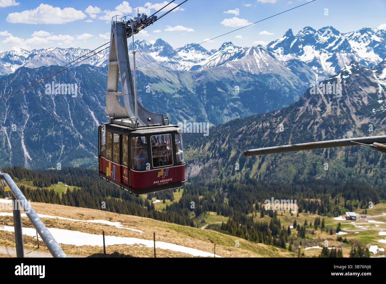 The Fellhornbahn is a two-section aerial cableway that runs from ...