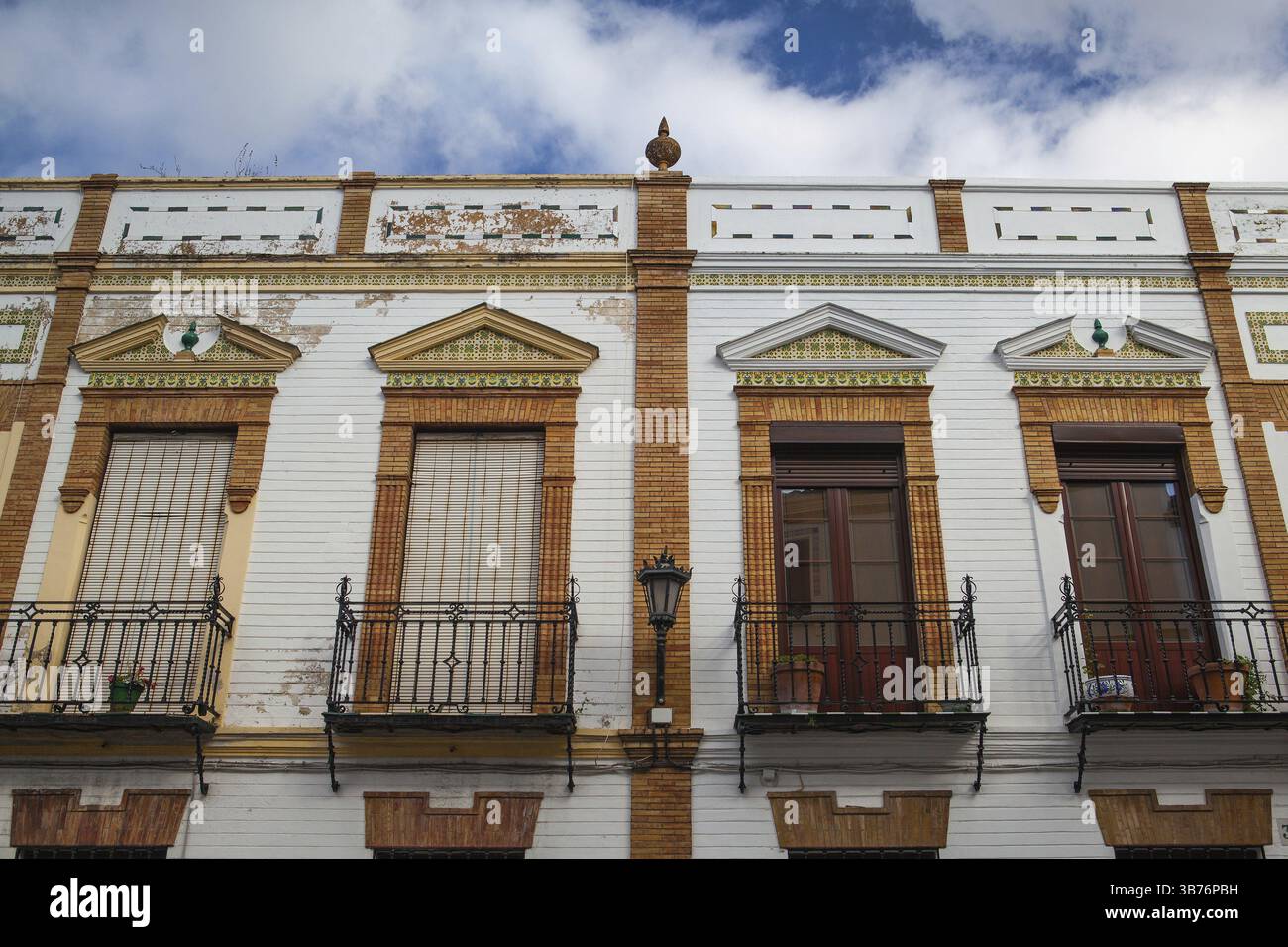 Old style balcony in Ronda in Spain. Traditional spanish architecture ...