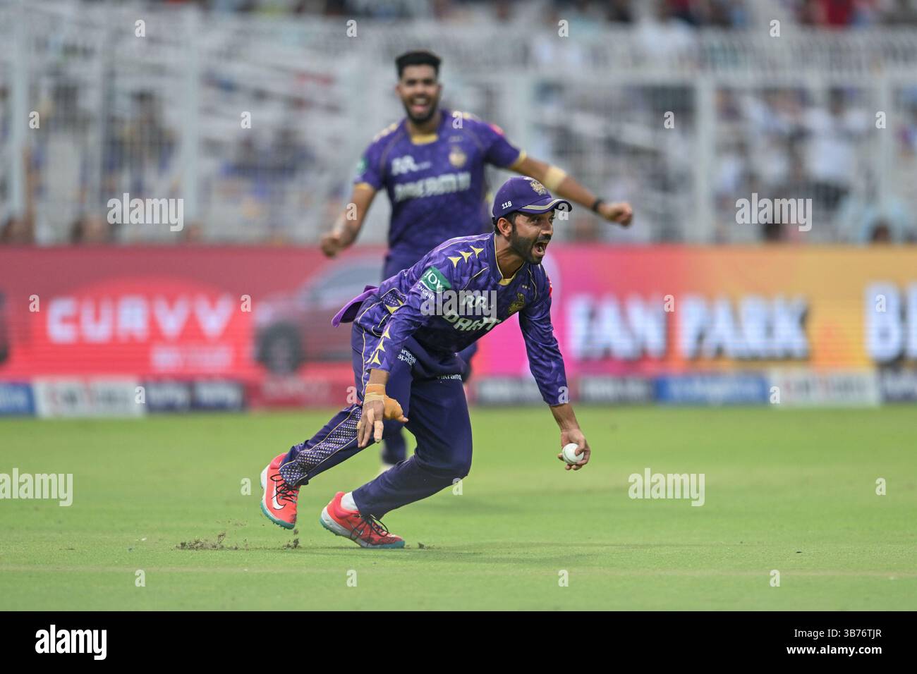 Kolkata, India. 04th May, 2025. Ajinkya Rahane of Kolkata Knight Riders ...