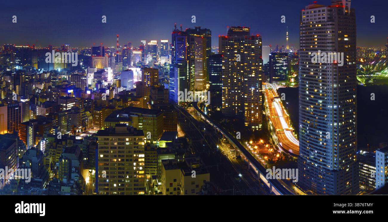 Tokyo night view. Shooting Location: Tokyo metropolitan area Stock ...