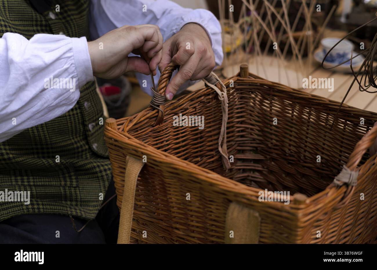 Basket maker weaving baskets, Craft, Life in the Baroque era in the ...