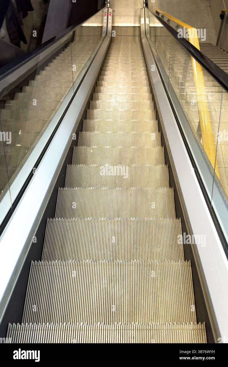 Escalator photographed from top to bottom, international Stock Photo ...