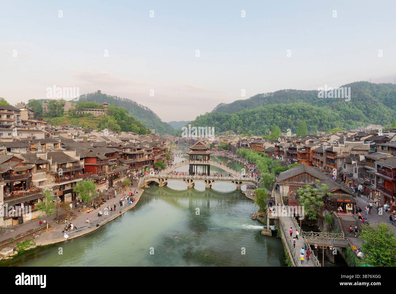 View over Fenghuang ancient town and Tuo river Stock Photo - Alamy