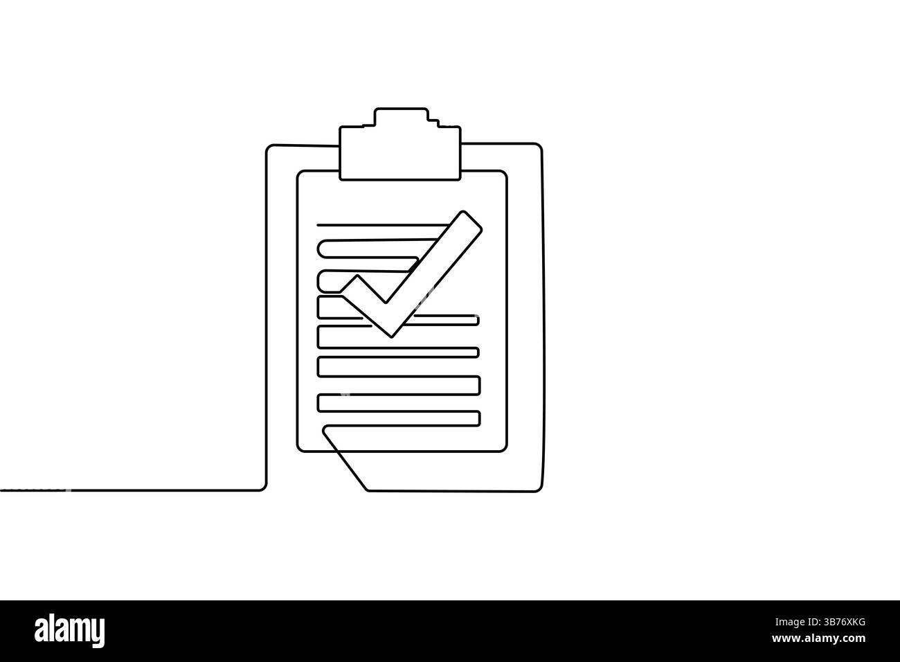 Clipboard with checklist one line drawing minimalist outline vector ...