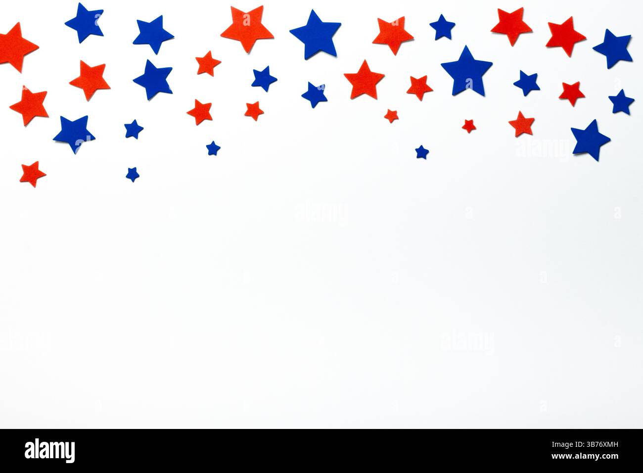 Confetti stars pattern red an blue on white background. 4th of July ...