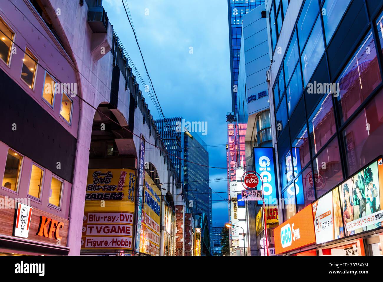 Tokyo, Japan - August 6, 2024: Evening view of Akihabara, Tokyo ...