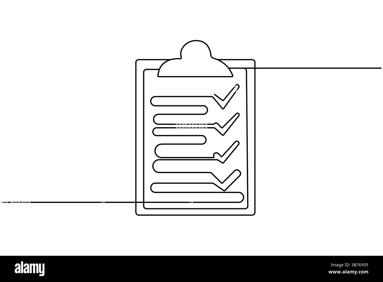 Clipboard with checklist one line drawing minimalist outline vector illustration Stock Vector ...