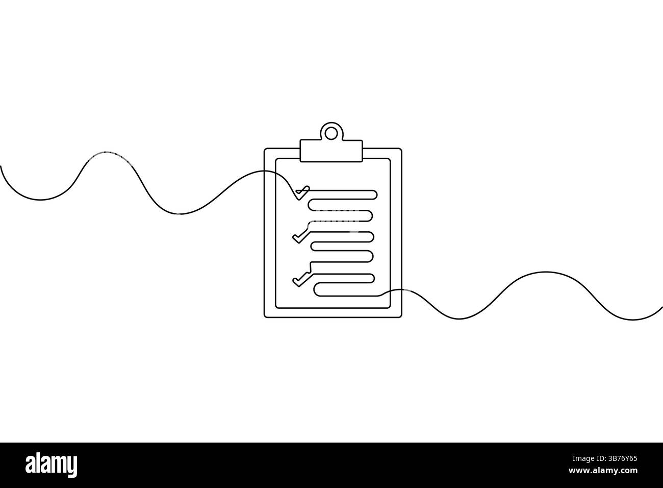 Clipboard checklist continuous single Black and White Stock Photos ...