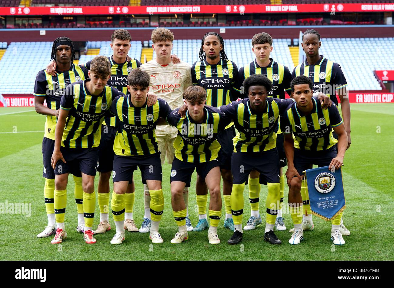 Manchester City team group before the FA Youth Cup final match at Villa ...