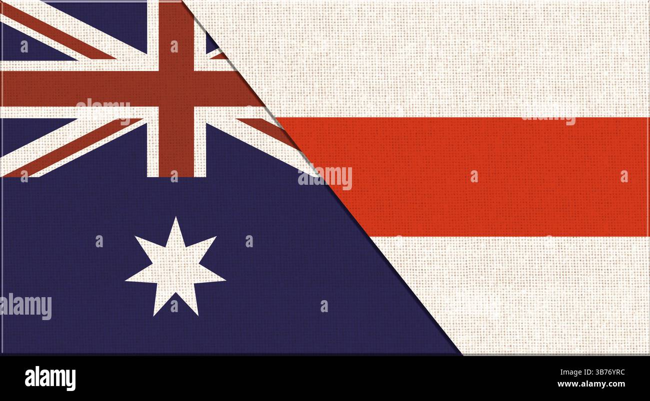 Double Flag of Australia and Belarus. Australian and Belorussian National flags. 3D illustration ...