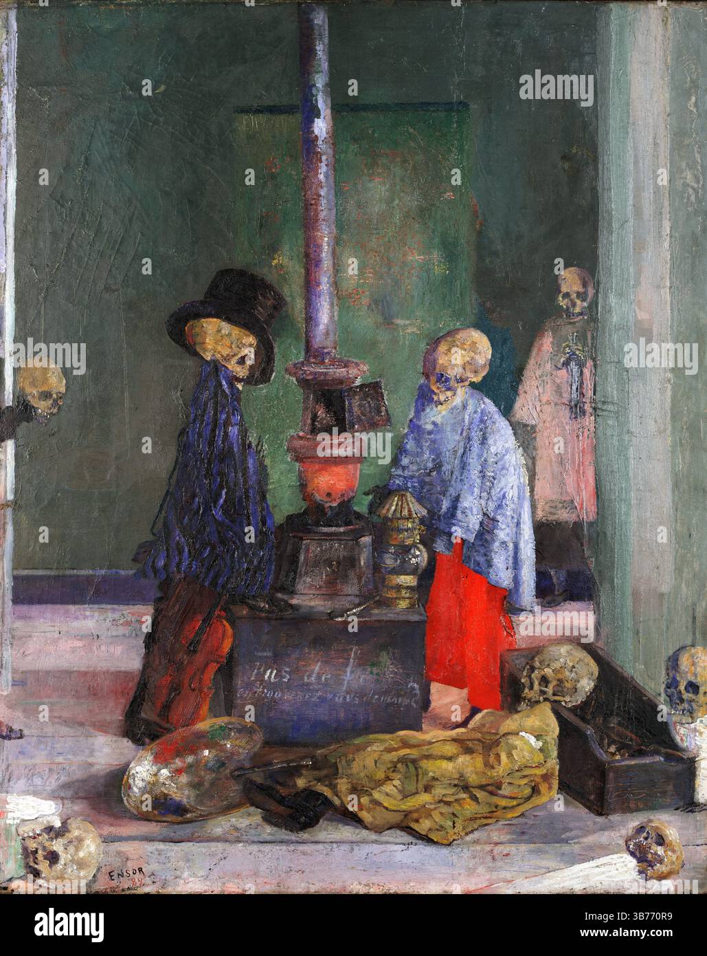 Skeletons warming themselves hi-res stock photography and images - Alamy