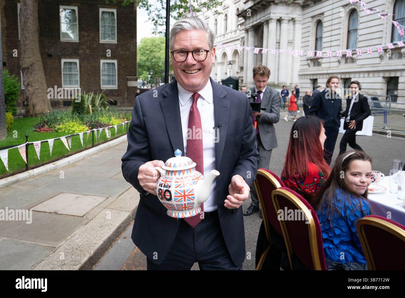 Prime Minister Sir Keir Starmer hosts a VE Day 80th Anniversary street party on Downing Street ...