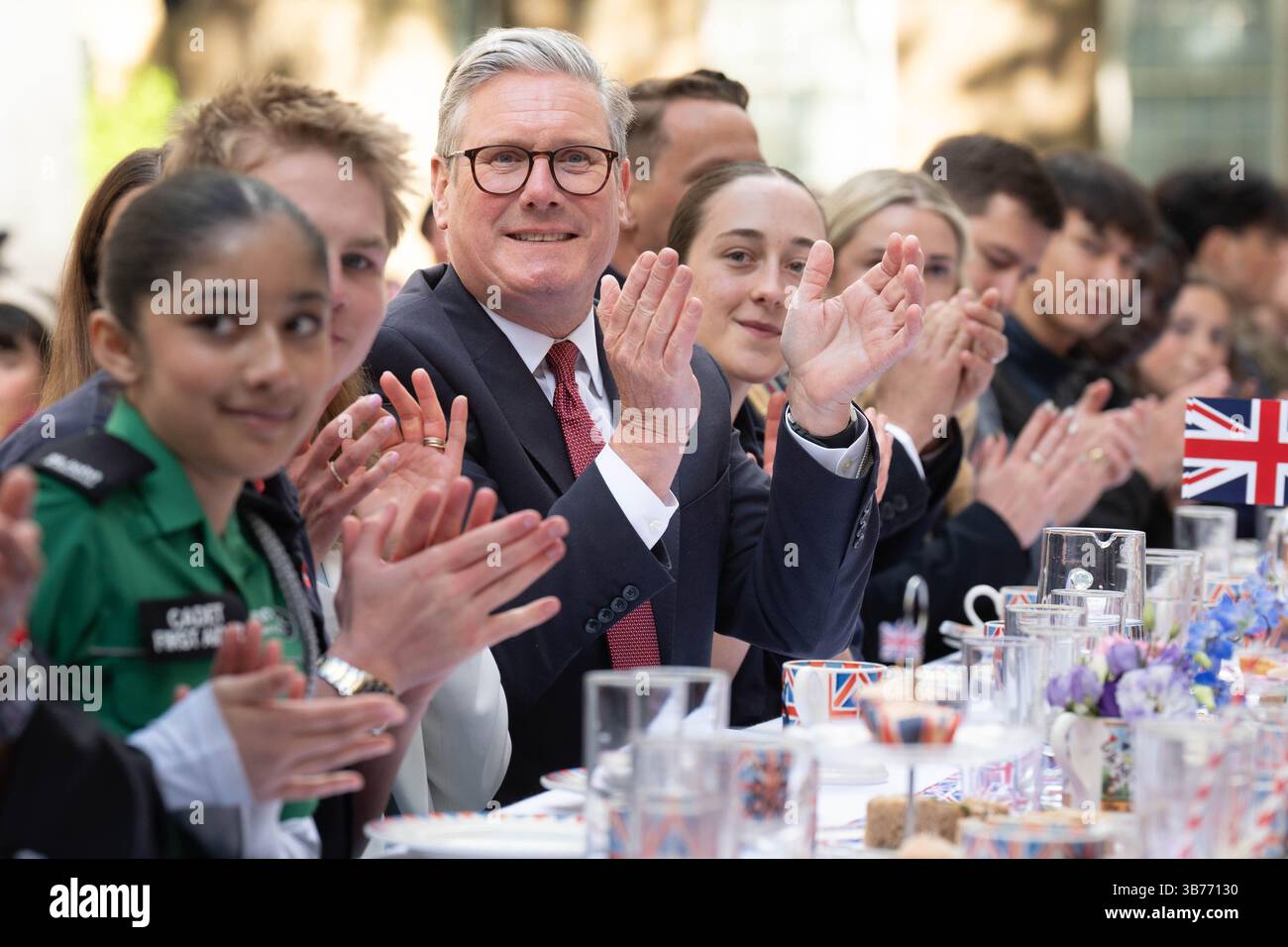 Prime Minister Sir Keir Starmer hosts a VE Day 80th Anniversary street party on Downing Street ...