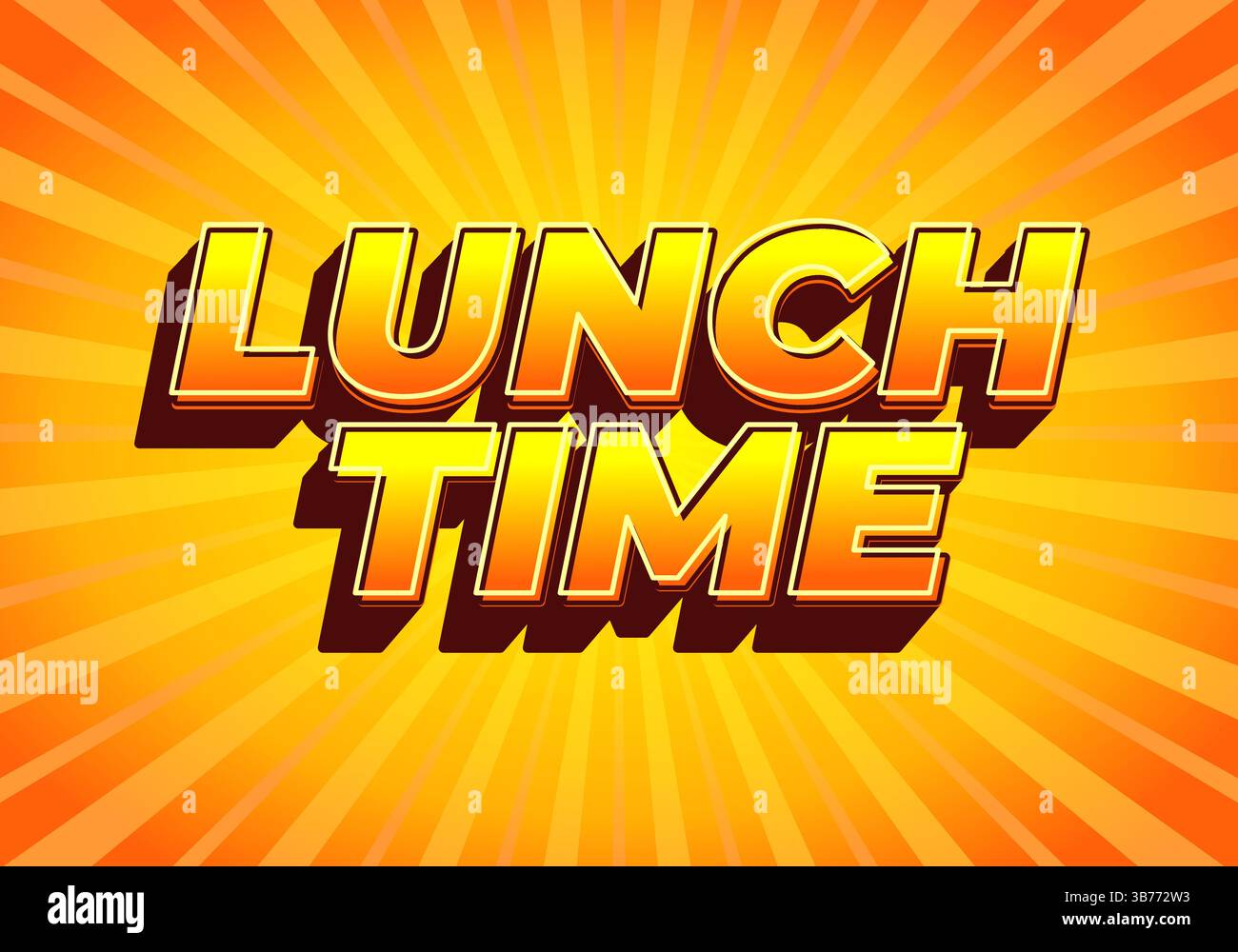 Lunch time. Text effect design for restaurant advertising needs both ...