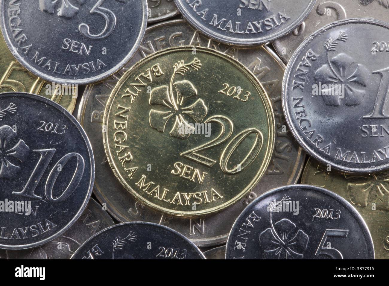 Different coins from Malaysia in Asia Stock Photo - Alamy