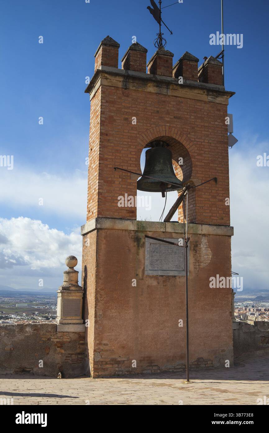 The famous bell in the tower of sail in Alhambra, Spain, Europe Stock ...