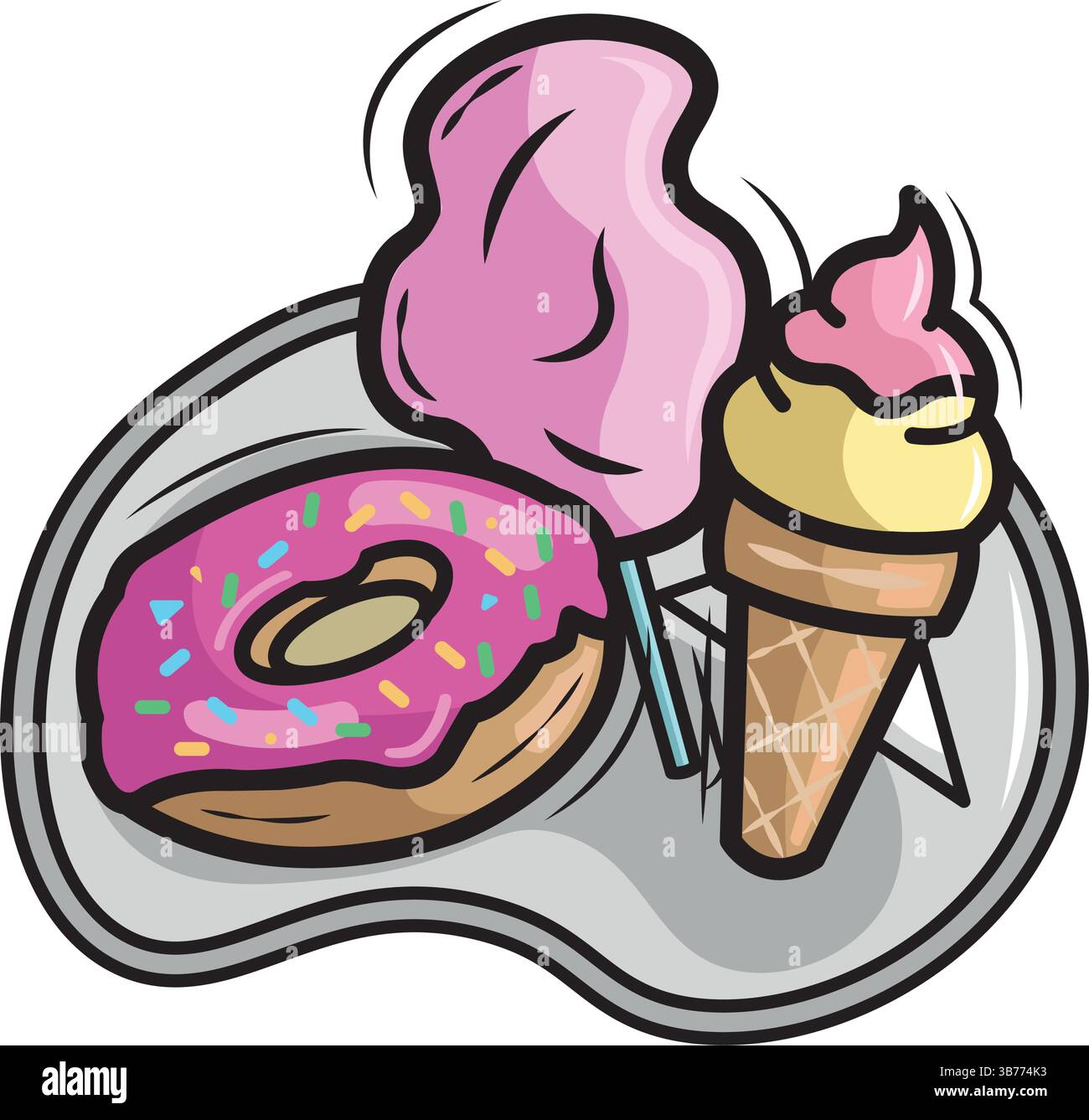 Sweet snacks on tray cartoon. Vector illustration Stock Vector Image ...
