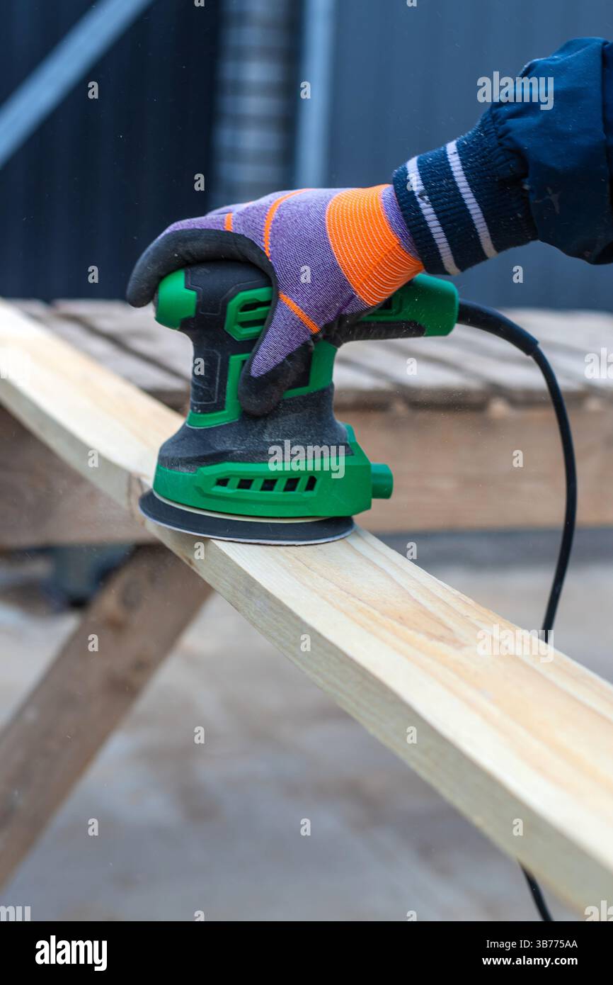 Sanding floor boards hi-res stock photography and images - Alamy