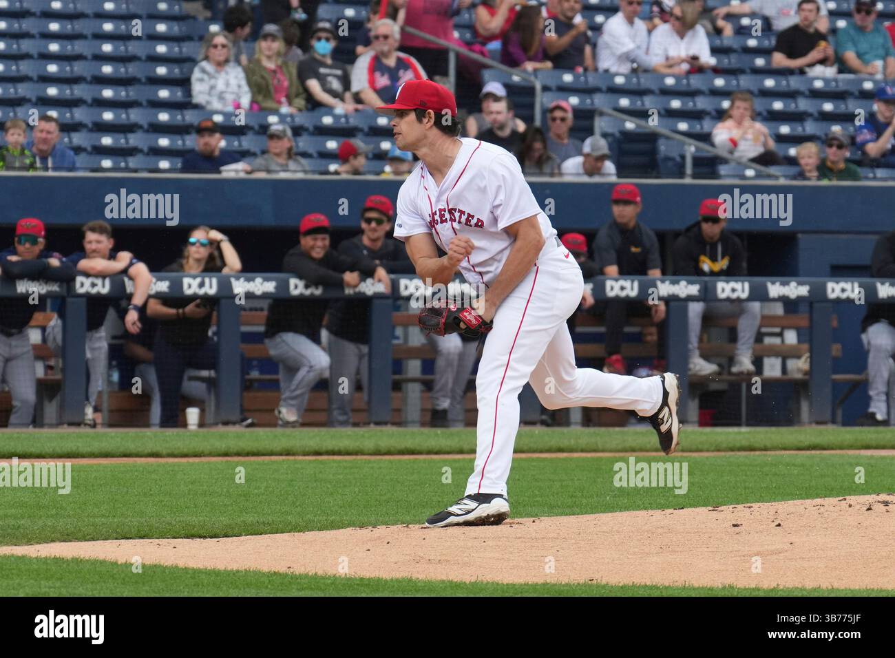 Salt Lake UT, USA. 4th May, 2025. Worcester pitcher Robert Stock (62 ...