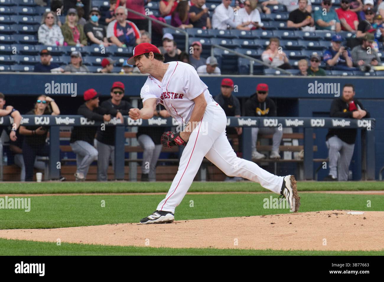 Salt Lake UT, USA. 4th May, 2025. Worcester pitcher Robert Stock (62 ...