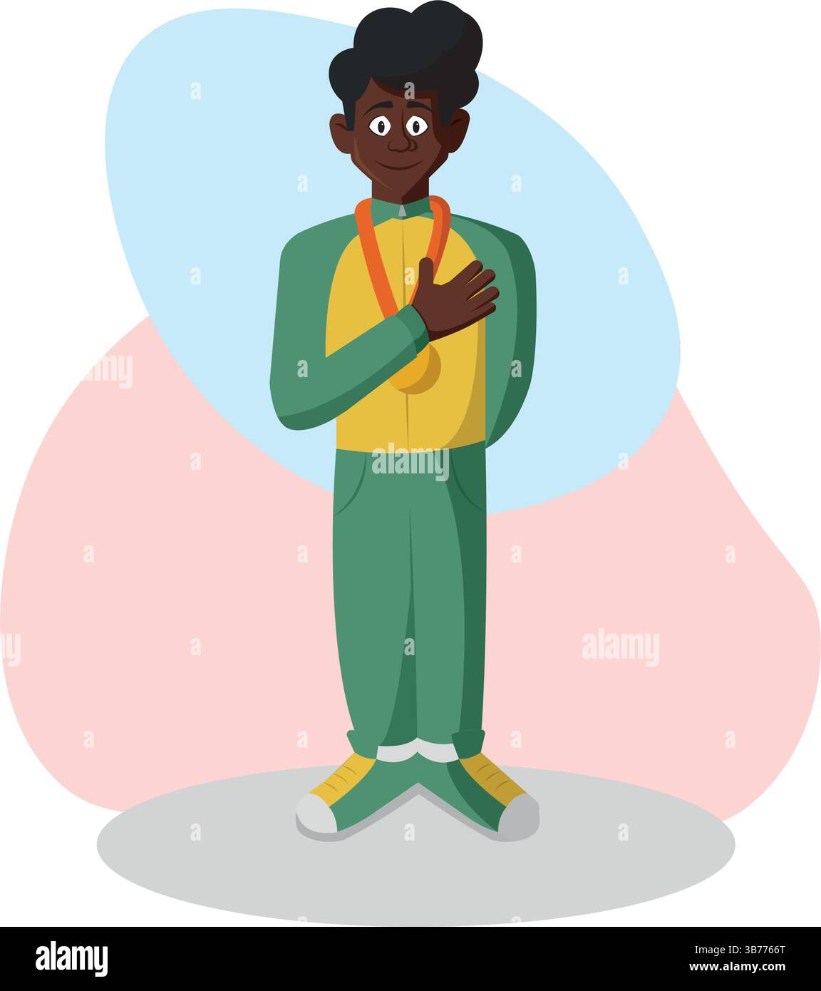 Medalist standing in pride. Vector illustration Stock Vector Image ...