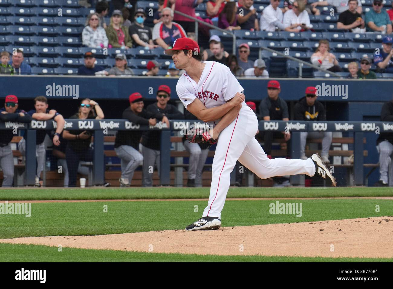 MAY 4 2025: Worcester pitcher Robert Stock (62) throws a pitch during ...