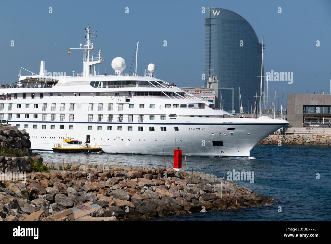 Windstar Cruise Line's Star Pride cruise ship departs from the port of ...