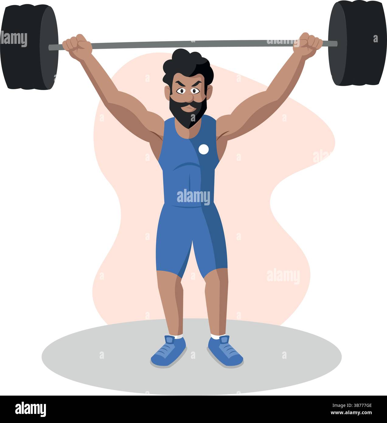 Weightlifter raises heavy bar. Vector illustration Stock Vector Image ...