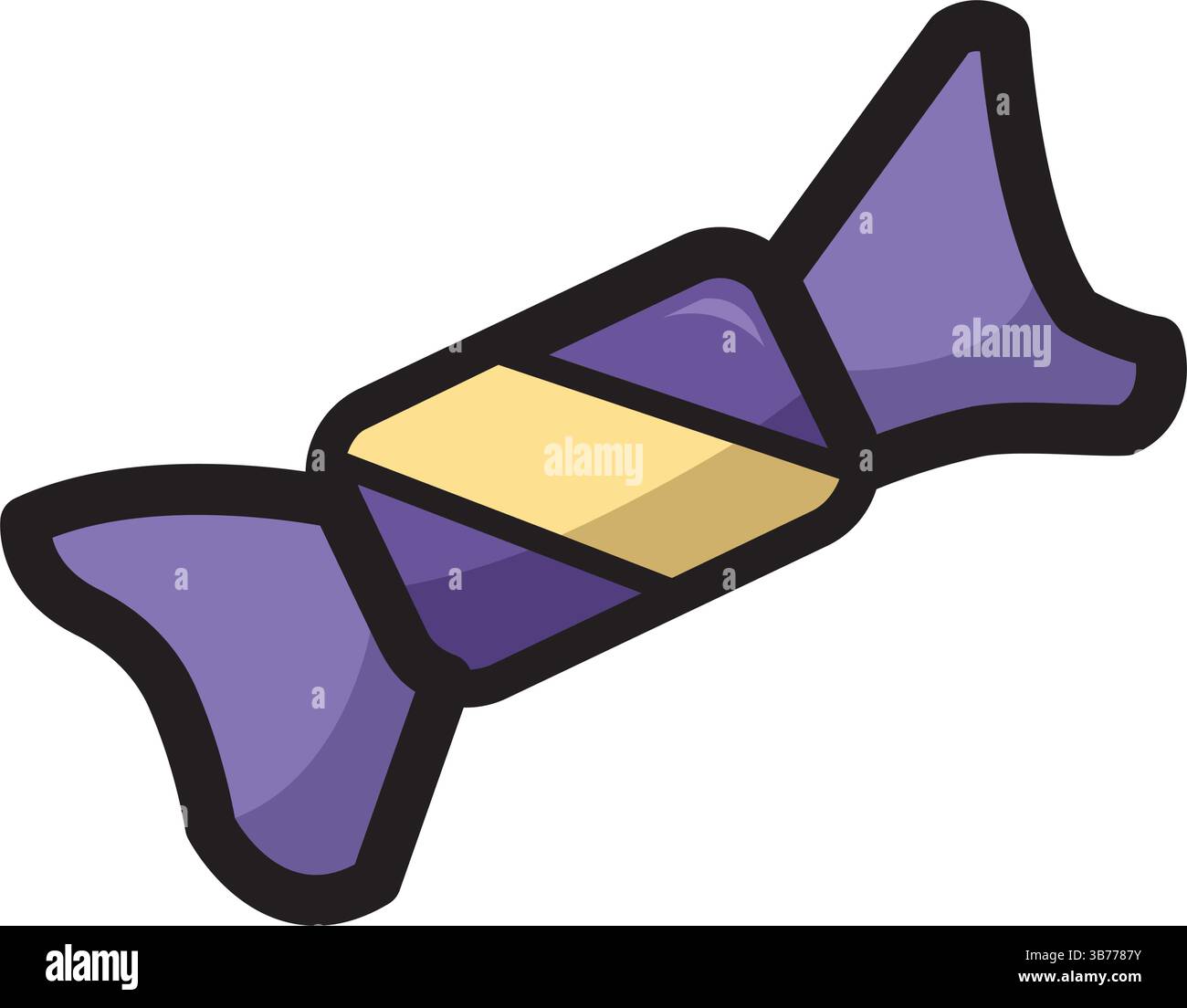 Purple wrapped candy piece. Vector illustration Stock Vector Image ...