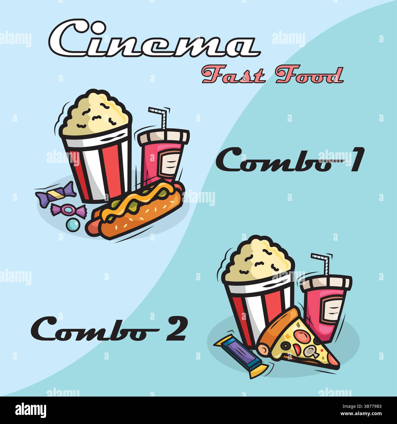 Cinema snack combos offer. Vector illustration Stock Vector Image & Art ...
