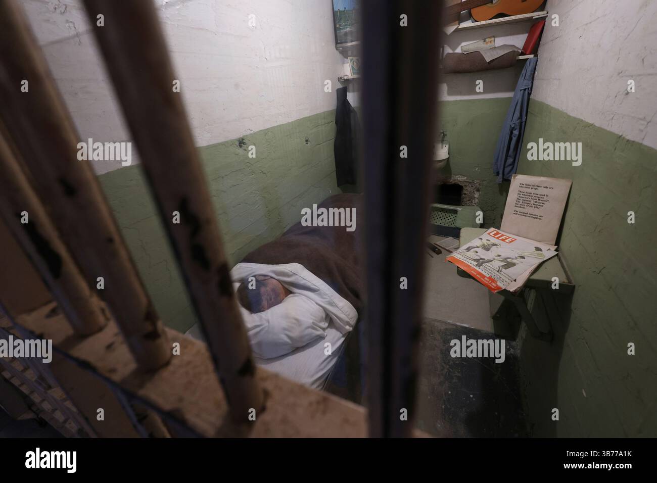 A sample of life as an inmate on Alcatraz Island is displayed Monday ...