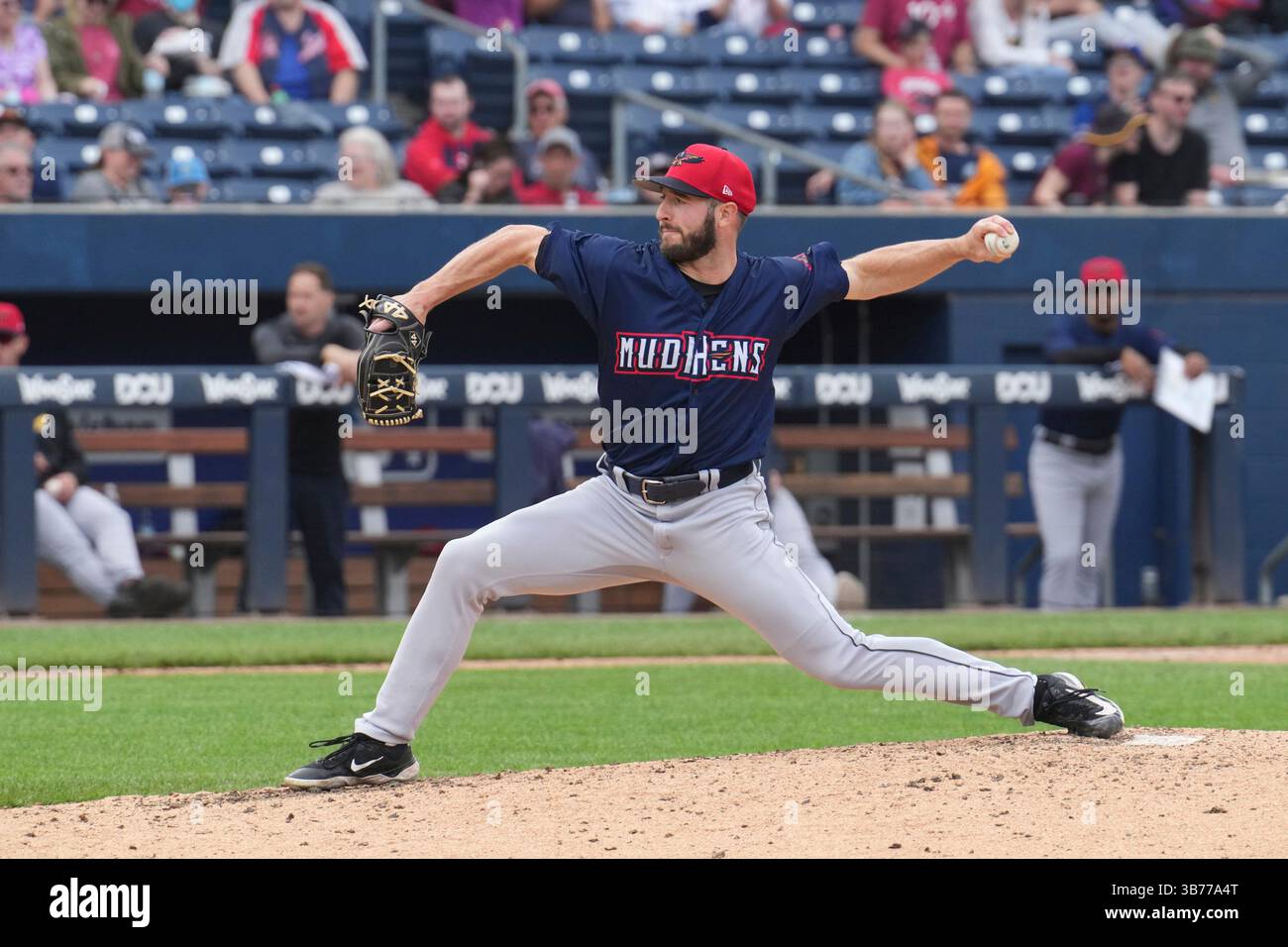 Salt Lake UT, USA. 4th May, 2025. Toledo pitcher P.J.Poulin (18) throws ...